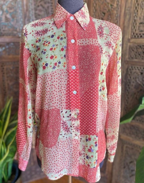 Patchwork floral blouse 90s - Gem