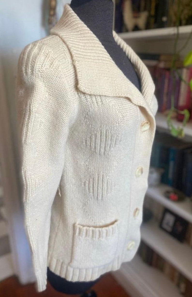 Vintage 70s Wool Button up Cardigan by Casual Corner - Etsy