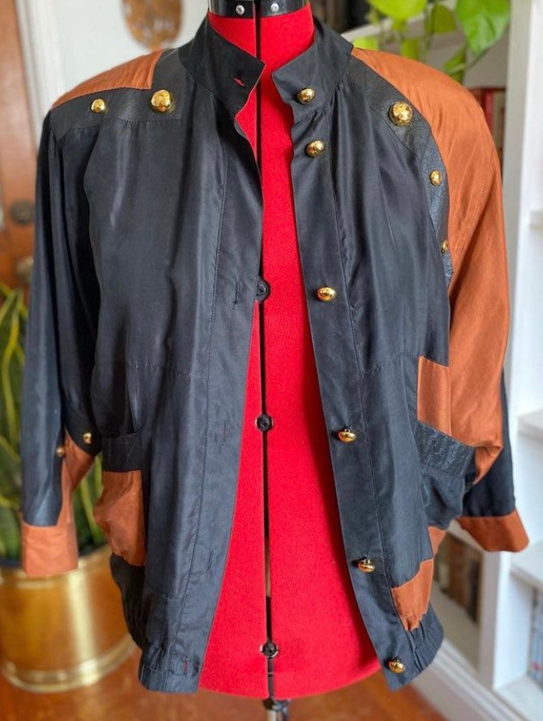 Vintage 80s Matte Black Silk Jacket by the Icing - Etsy