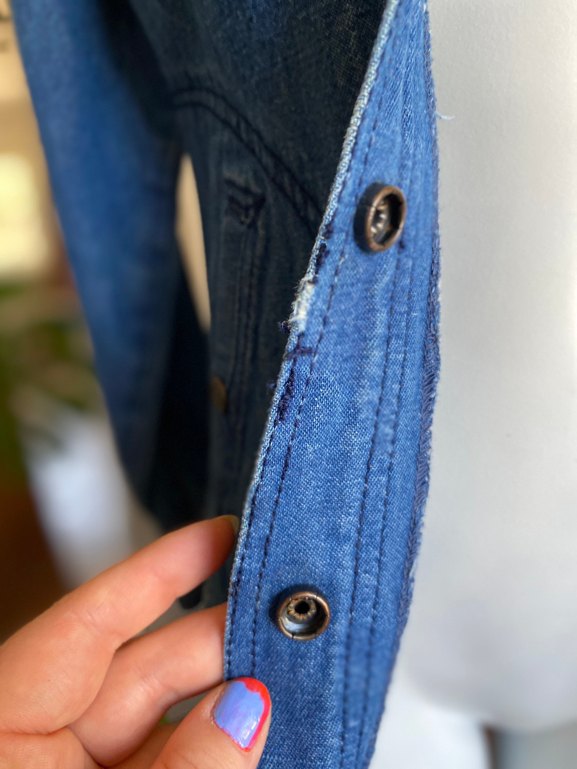 Rare Vintage 1970s Western Denim Snap Button up by Jeans Golde - Etsy