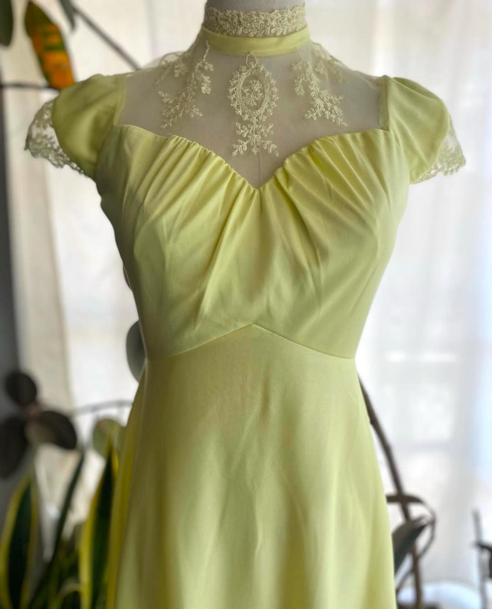 Vintage 70s Lemon Cello Maxi Dress - Etsy