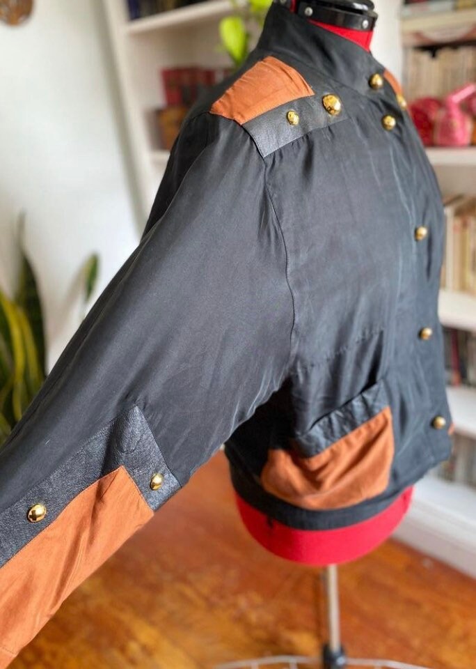 Vintage 80s Matte Black Silk Jacket by the Icing - Etsy