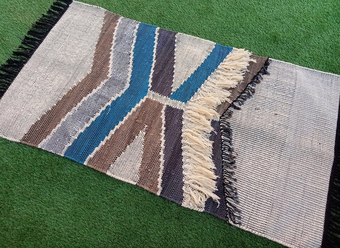 30x54 Inch Long Size Wall Hanging Runner Wool Area Rug, Bold Geometric ...