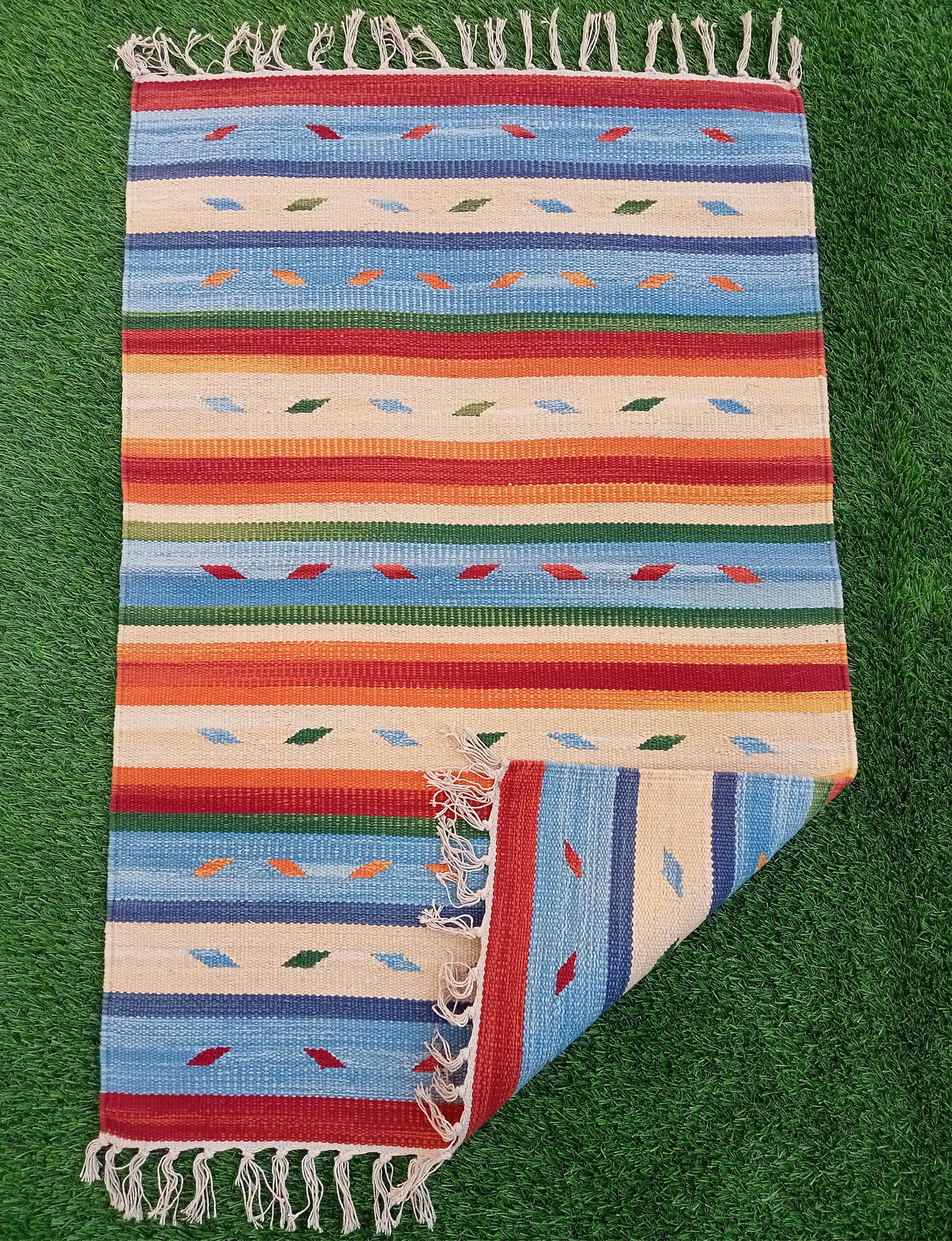 2x3 Feet 100% Cotton Rug Area Rug Bathroom Mat Floor Rug Multi Color ...