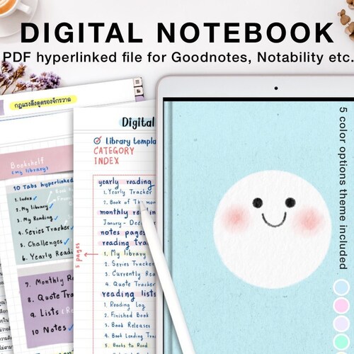 Digital Notebook 12 Hyperlinked Tabs for Goodnotes Notability | Etsy