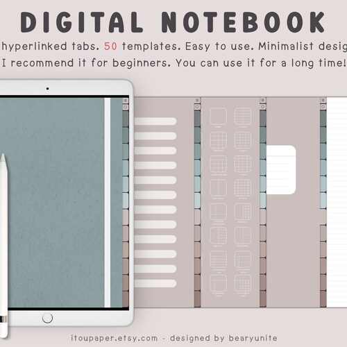 Digital Lined Ipad Student Notebook Journal Paper Template | Etsy