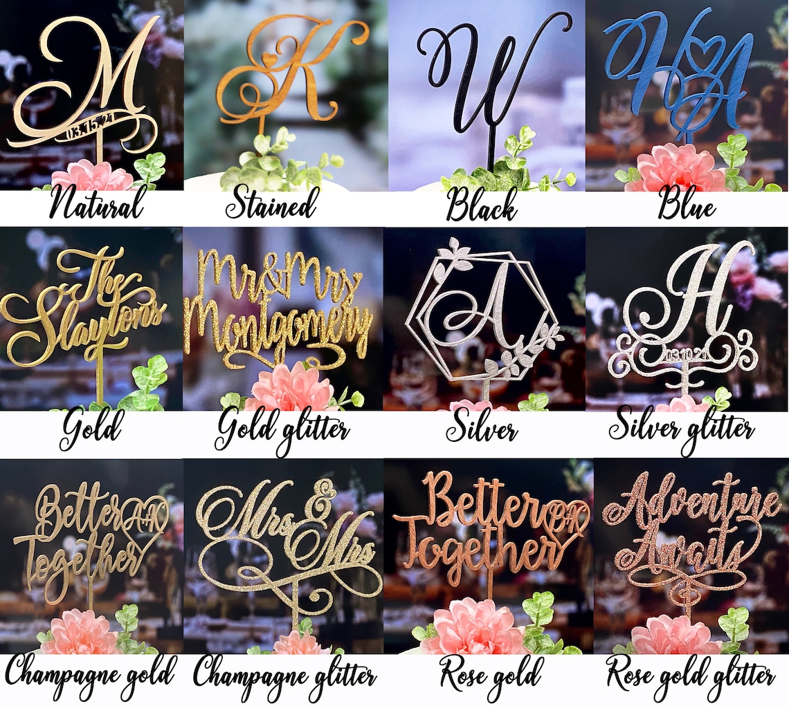 Wedding Cake Topper Monogram Cake Topper Initial Cake - Etsy