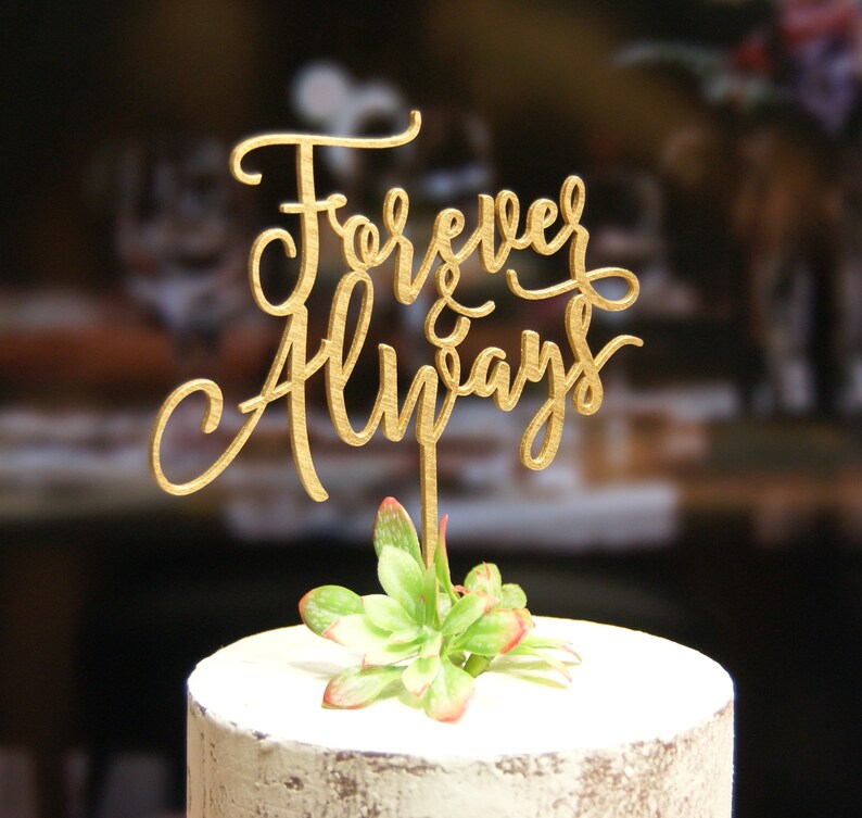 Wedding Cake Topper Forever and Always Custom Topper Gold - Etsy