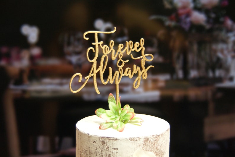 Wedding Cake Topper Forever and Always Custom Topper Gold - Etsy
