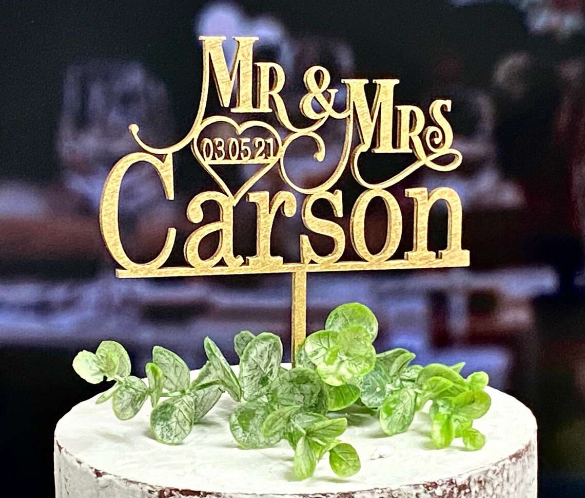 Wedding Cake Topper Name Cake Topper Custom Cake Topper | Etsy