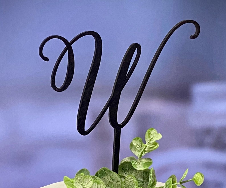 W Cake Topper Monogram Cake Topper Custom Cake Topper - Etsy