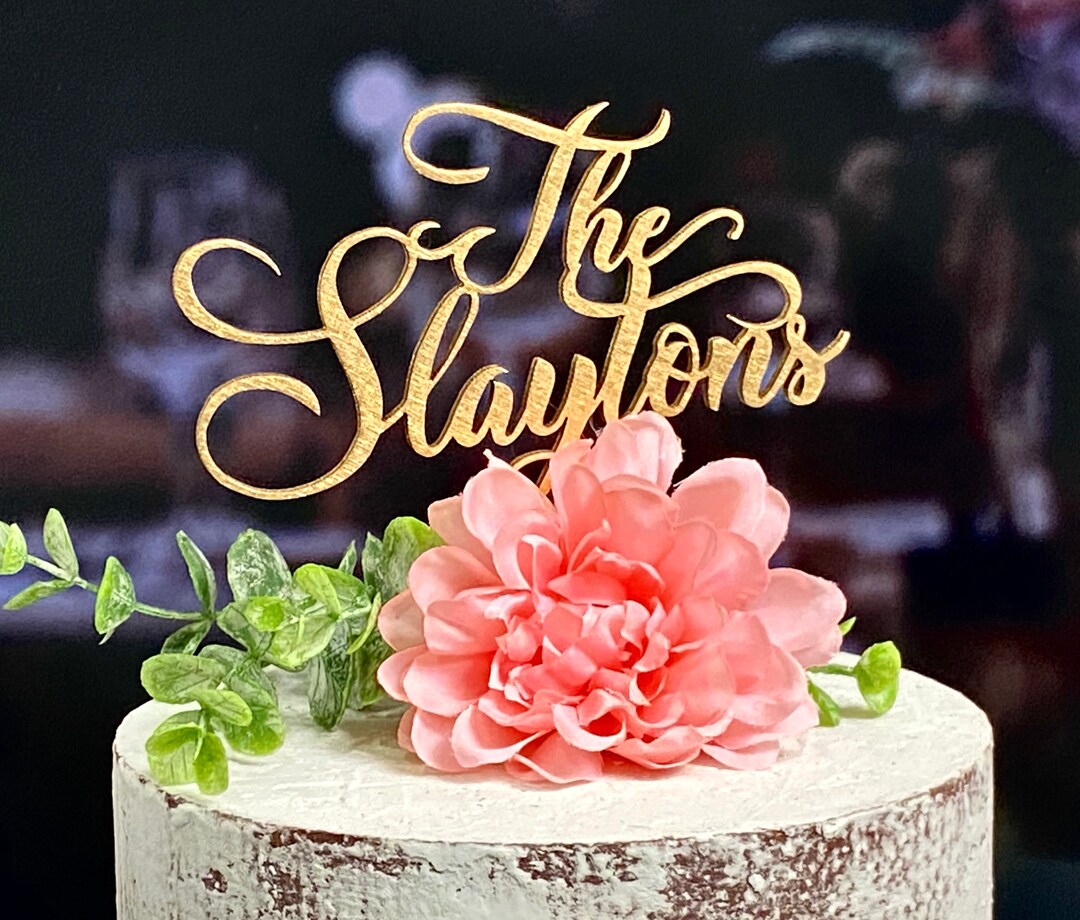 Wedding Cake Topper, Name Cake Topper, Custom Cake Topper, Gold Cake ...