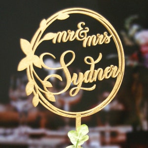 Wedding Cake Topper, Name Cake Topper, Custom Cake Topper, Gold Cake ...