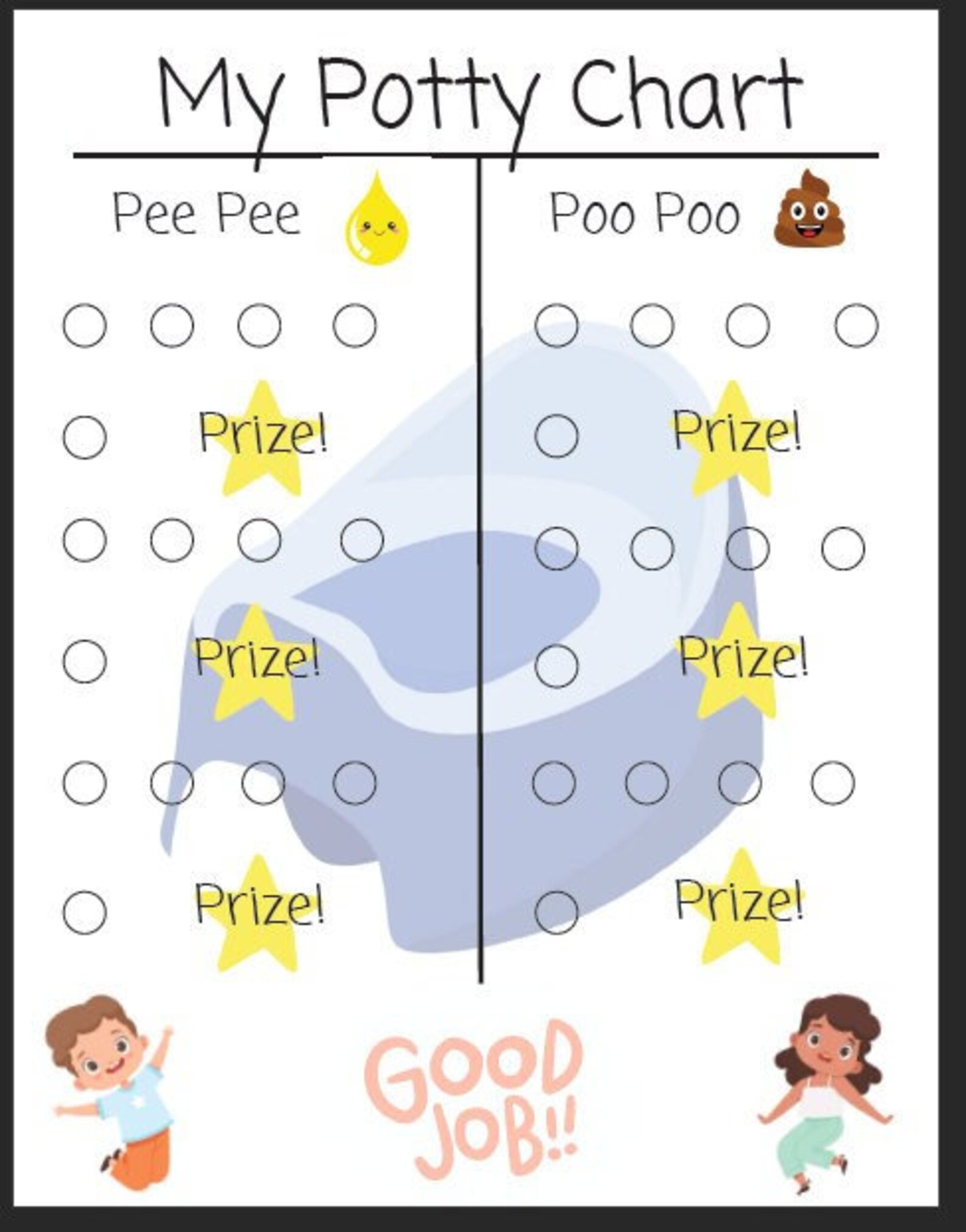 Toddler Potty Chart - Etsy