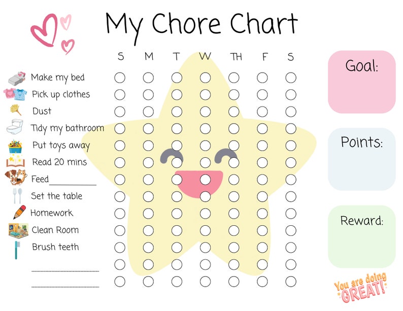 Chore Chart - Etsy