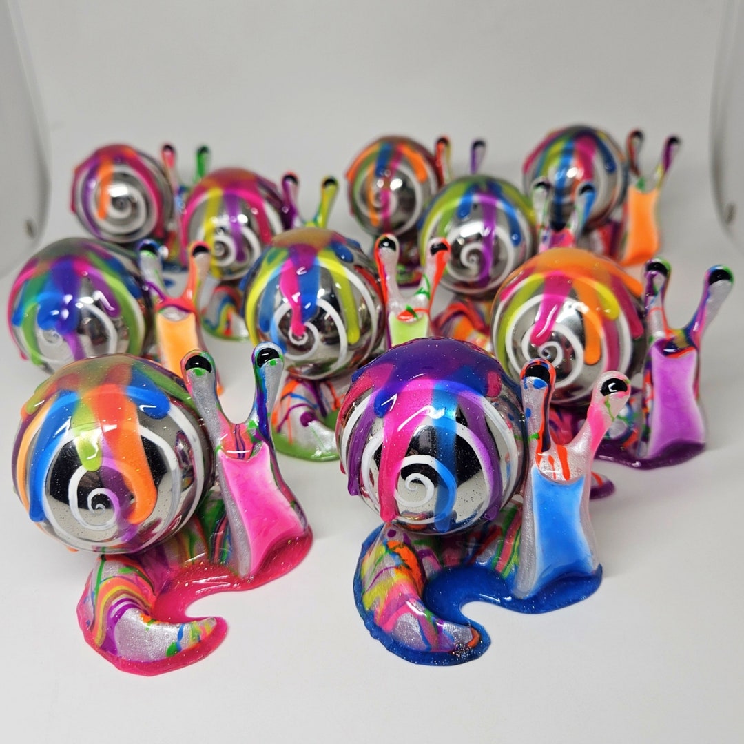 Glow Splatter Resin Snails - Etsy