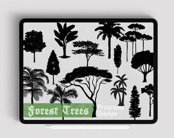 Procreate Stamps Woodland Forest Stamps Set for Procreate - Etsy