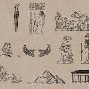 90 Procreate Egyptian Stamps, Ancient Egypt Stamp, Egyptian Myth Legand ...