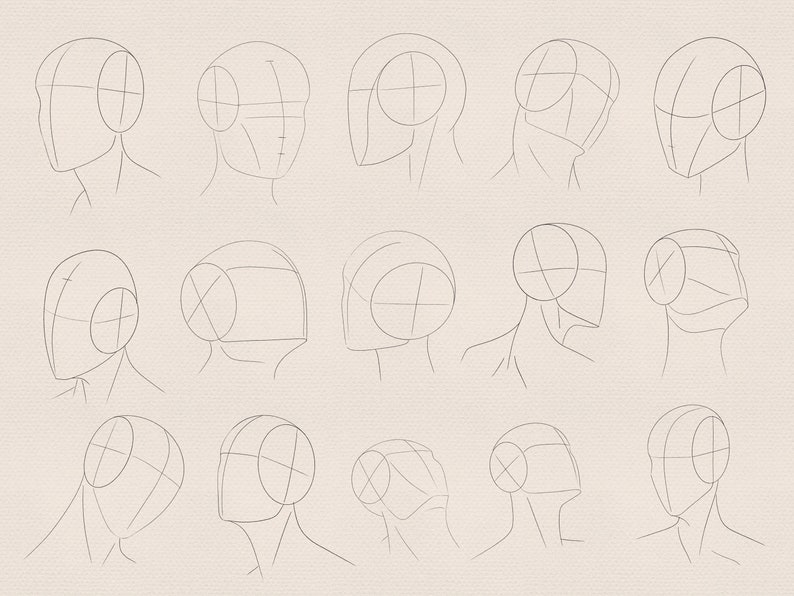 Procreate Portrait Maker: 450+ Face Guide Stamps (digital Download) - Etsy