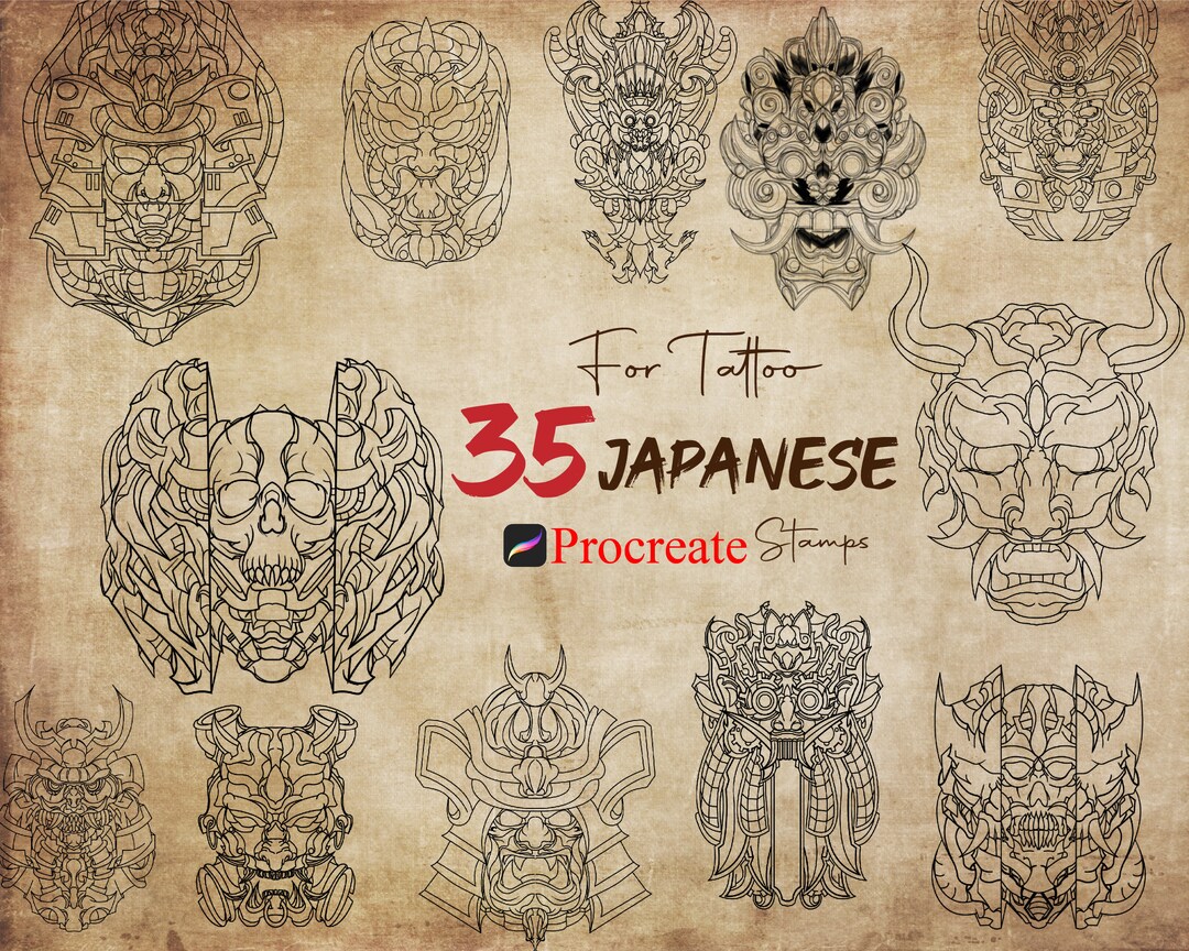Procreate Japanese Stamp Procreate Asian Tattoo Stamp Procreate ...