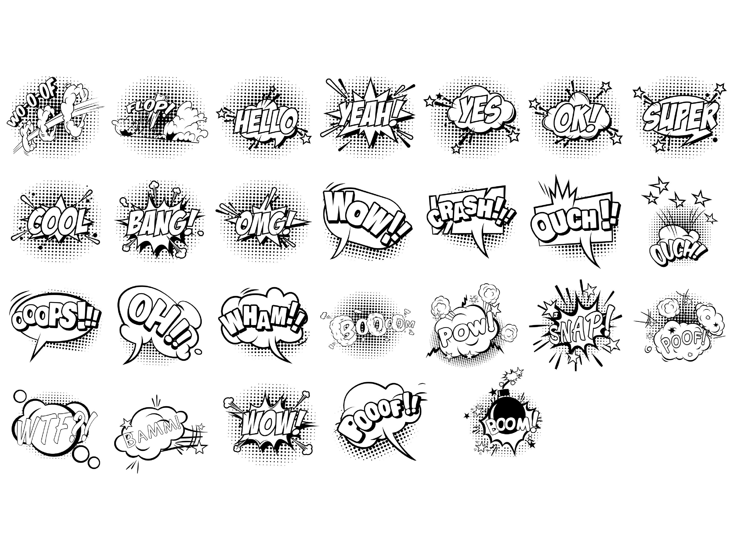 50 Procreate Comics Speech Bubbles Stamps Comics Book Maker - Etsy