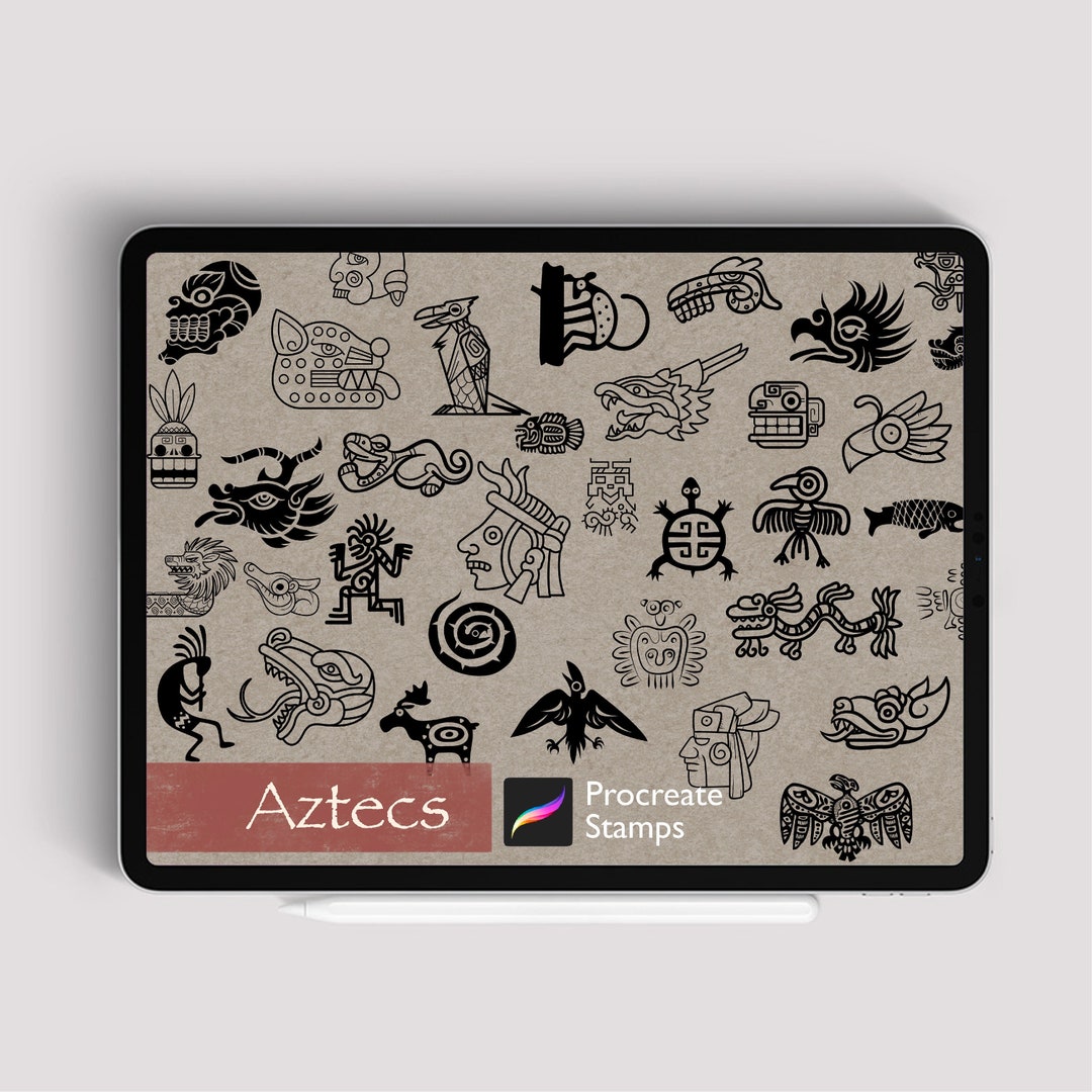 100 Procreate Aztec Stamps, Traditional Aztec Brushes, Aztecs Cultere ...