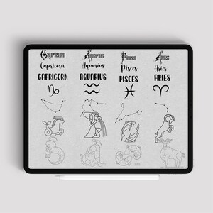 100 Procreate Zodiac Stamps Astrology Brushes Horoscope Stamp ...