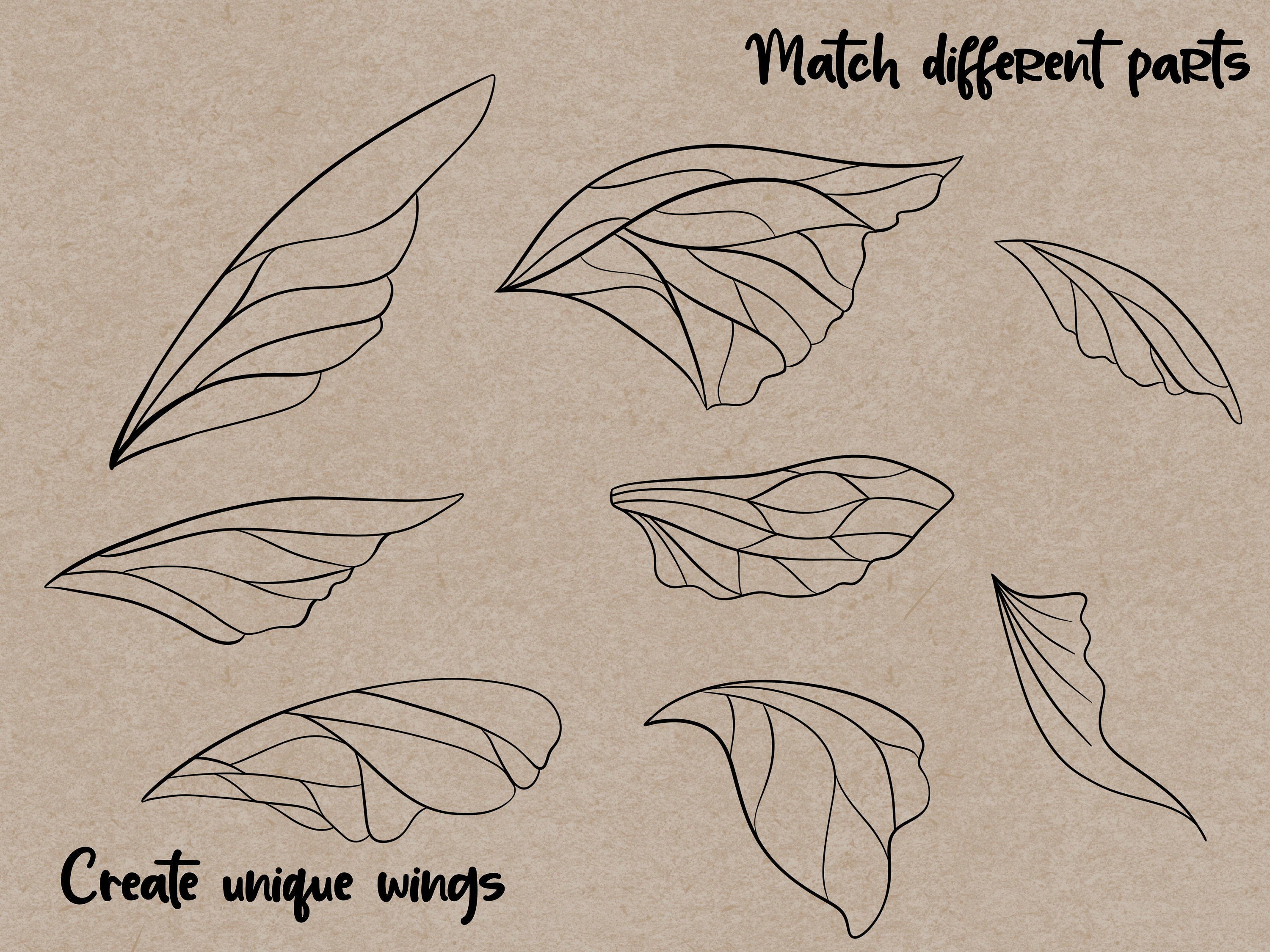 40 Procreate Wings Creator Stamps, Wings Maker Stamps, Fairy Wings ...