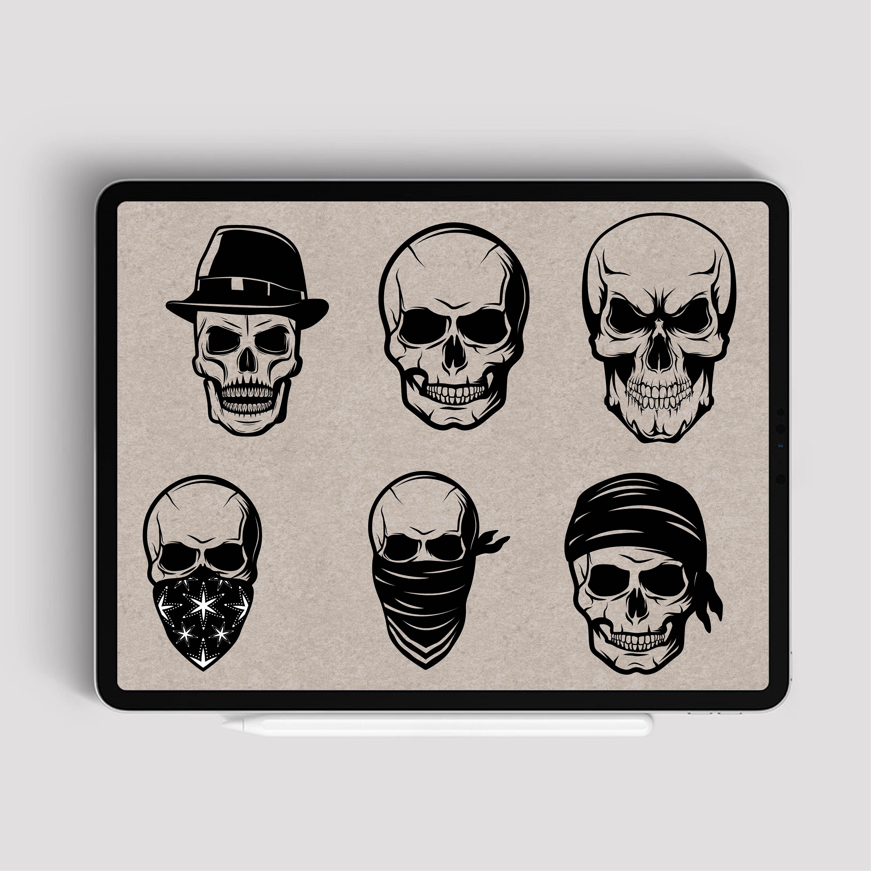 Procreate 45 Gangster Stamps Brush Skull Tattoo Money Gun - Etsy
