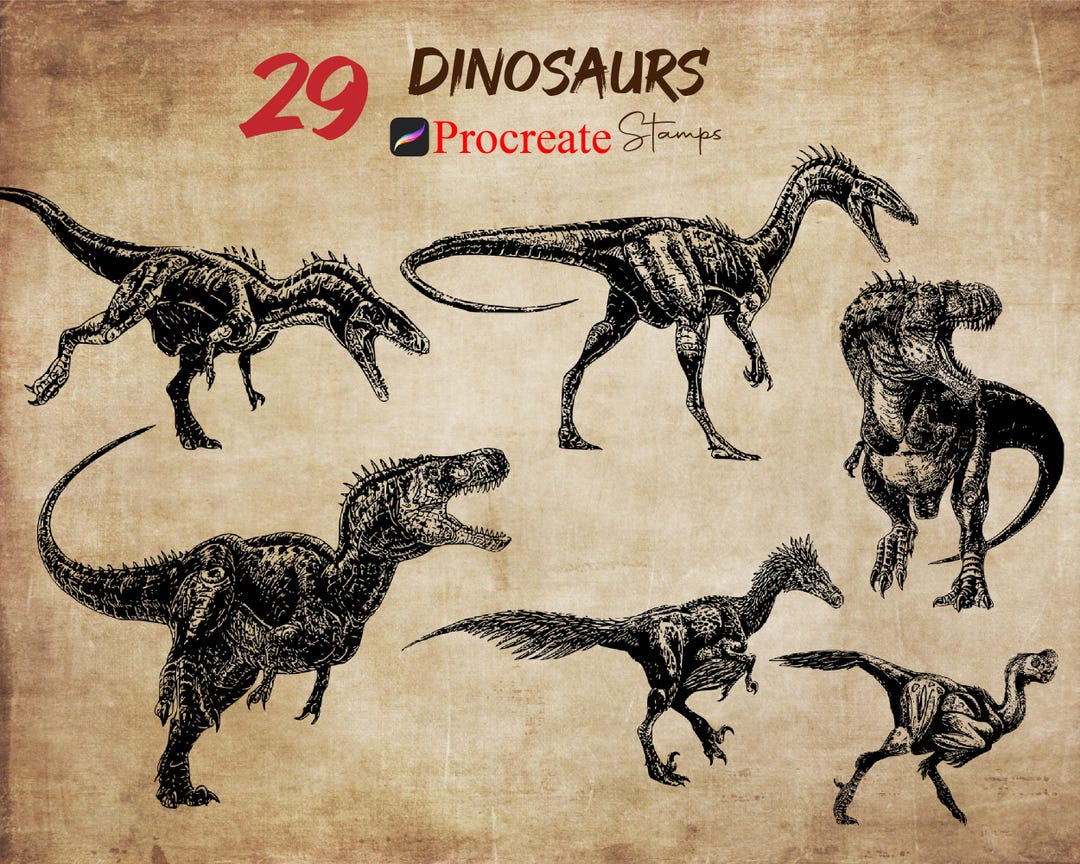 Procreate Dinosaurs Stamps Procreate Jurassic World Procreate Realistic ...