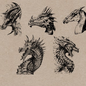 30 Procreate Dragons Stamps, Dragons for Tattoo, Dragon Brushes ...
