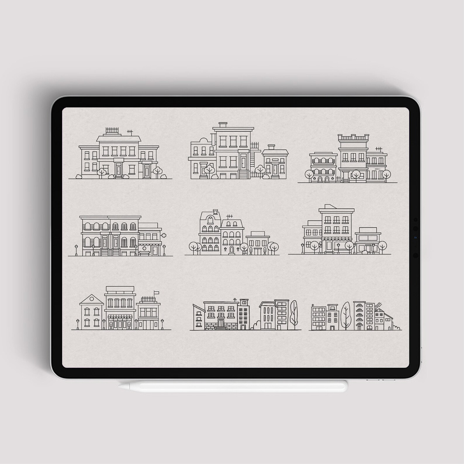 House Procreate Stamps: City Build, Architecture (digital Download) - Etsy