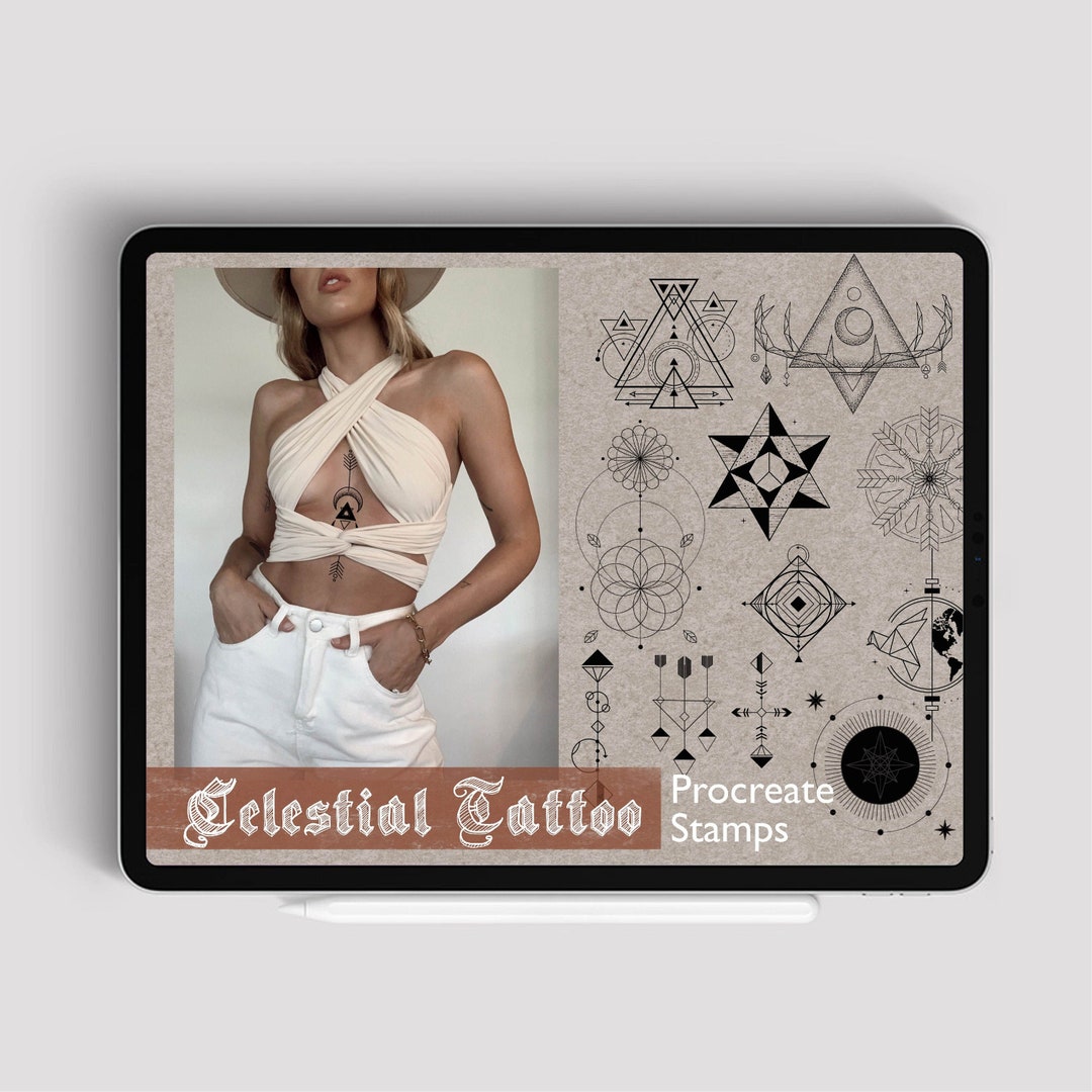 Procreate Celestial Tattoo Stamp Procreate Geometric Tattoo Stamp Procreate Minimal Tattoo Stamp ...