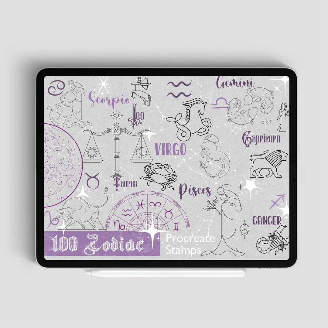 100 Procreate Zodiac Stamps Astrology Brushes Horoscope Stamp ...