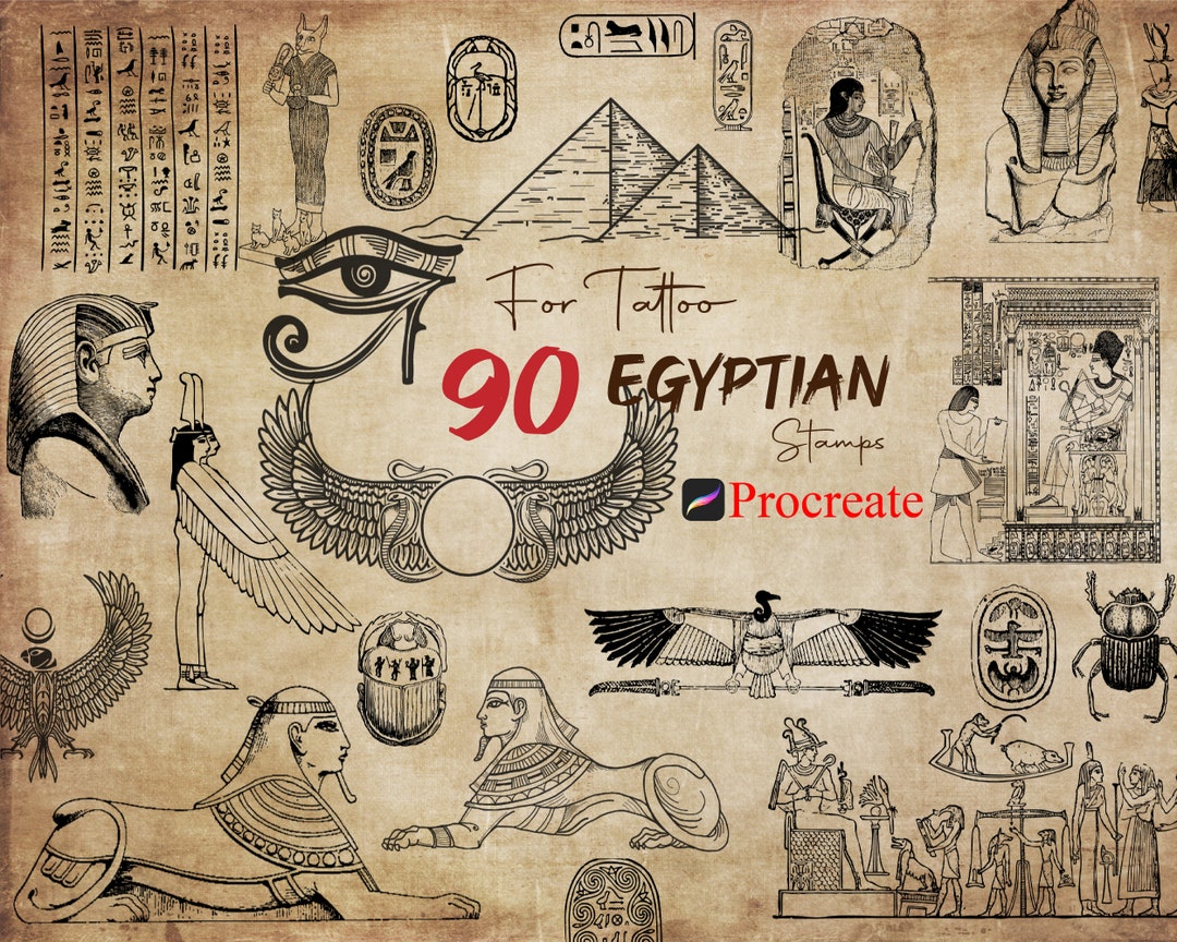 90 Procreate Egyptian Stamps, Ancient Egypt Stamp, Egyptian Myth Legand ...