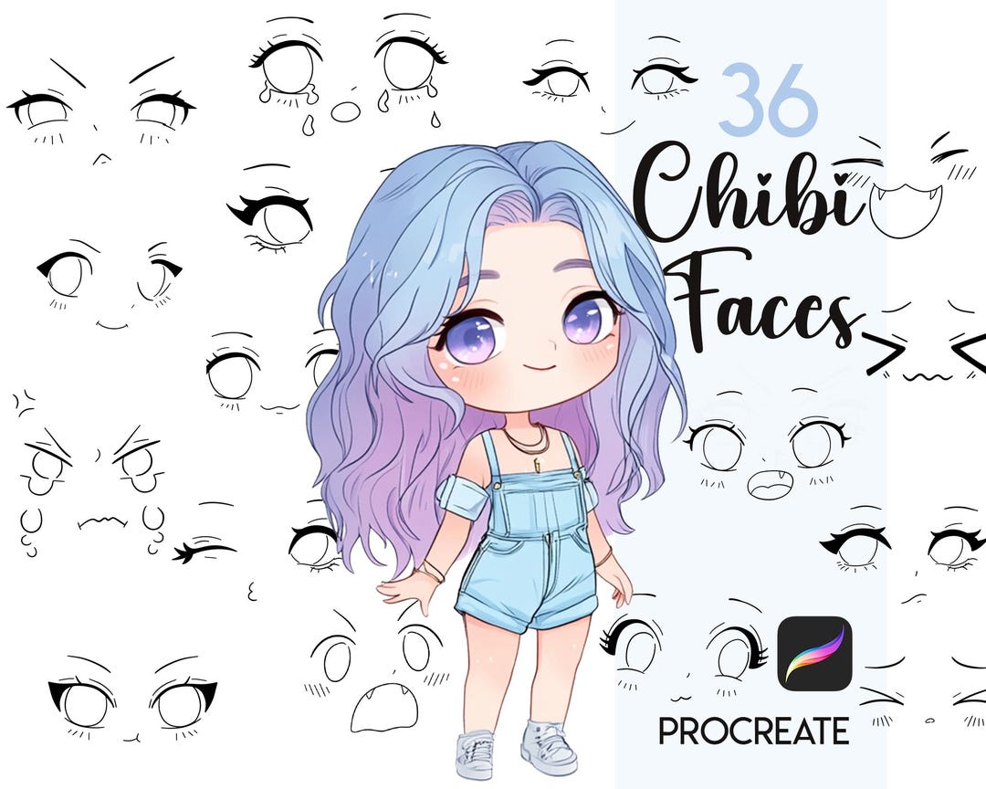 Procreate Chibi Faces Stamps Procreate Chibi Creator Stamp Procreate ...