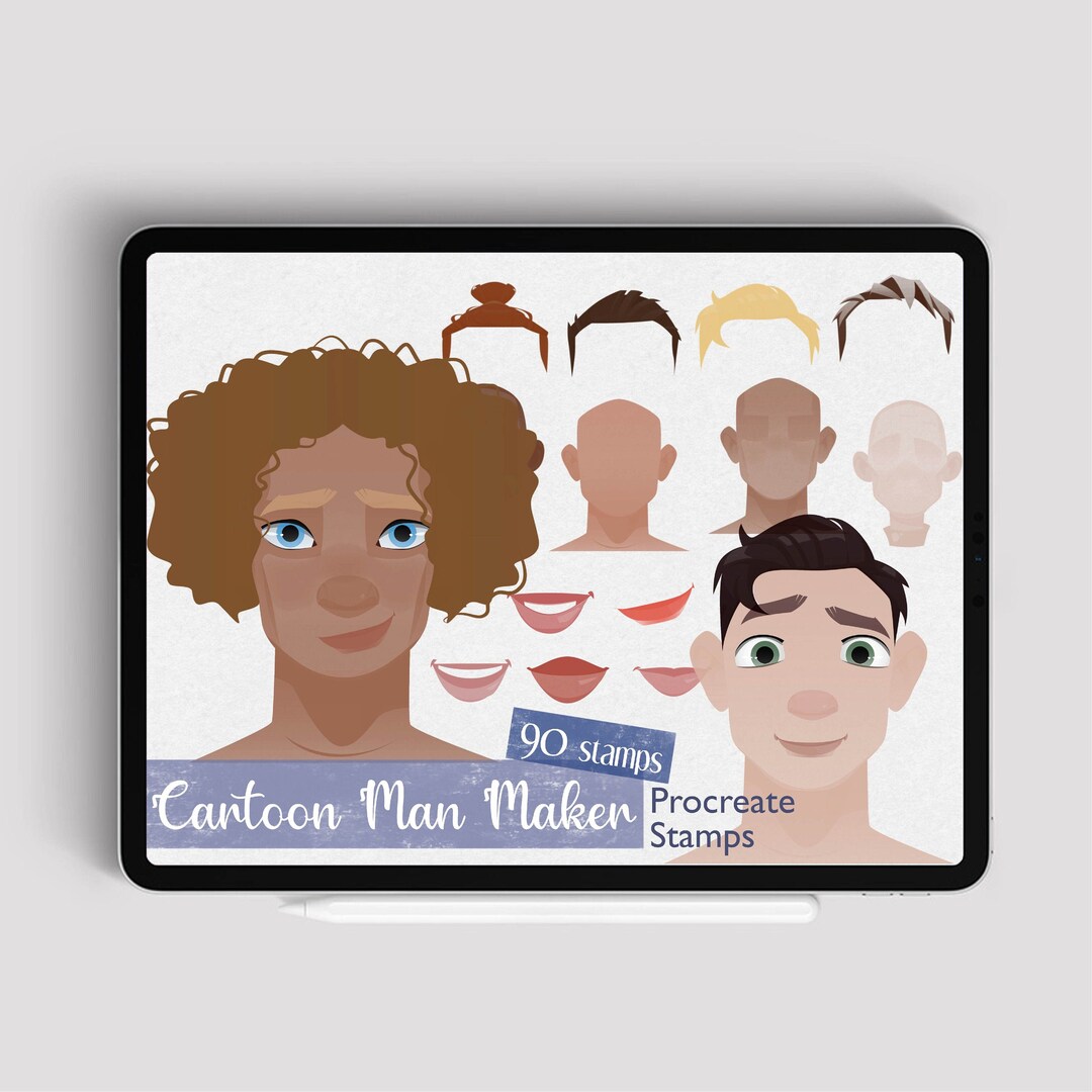 Procreate Cartoon Man Maker Stamp Procreate Character Maker Stamp ...