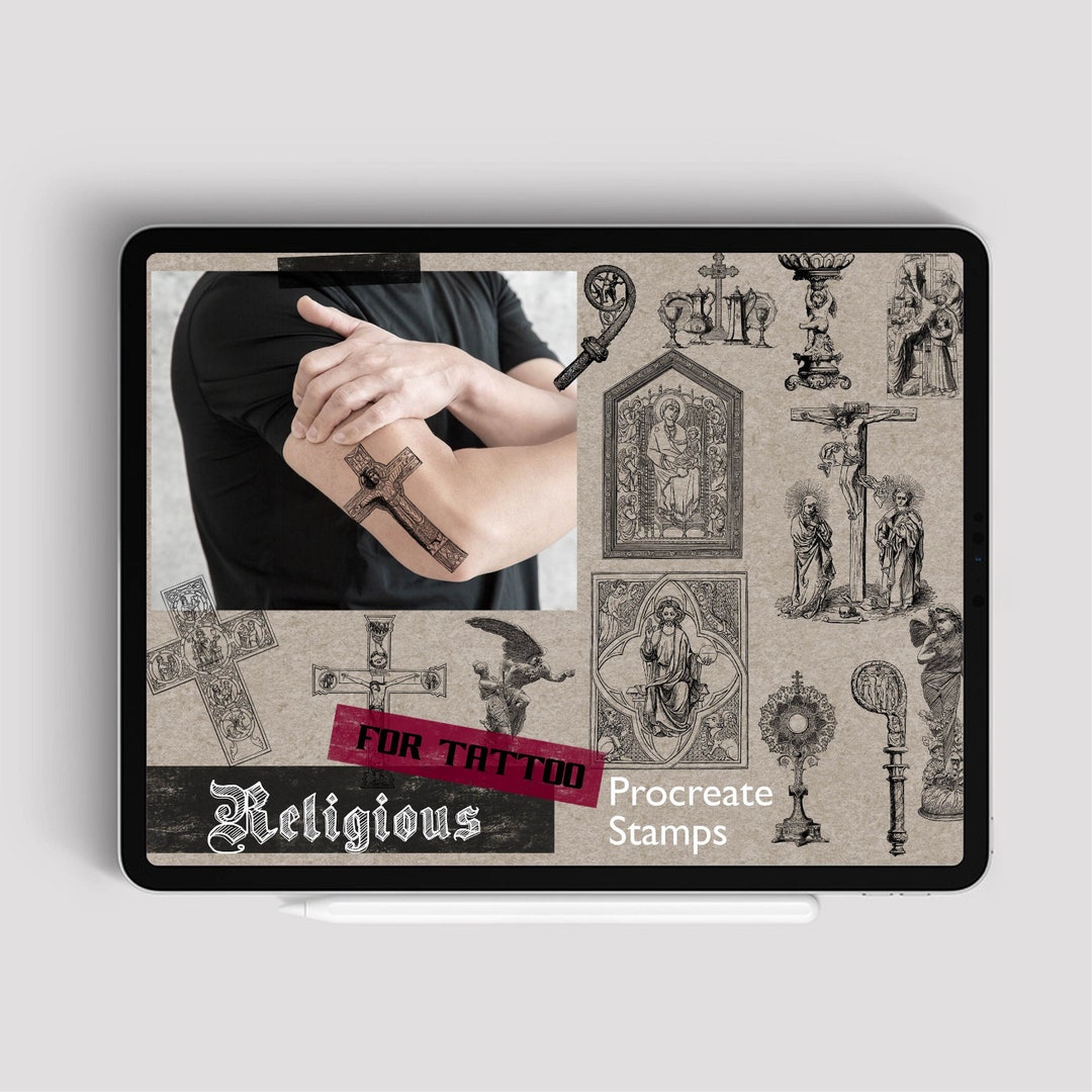 30 Procreate Religious Stamps, Religious Tattoo Brush, Procreate Jesus ...