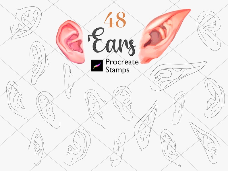 48 Procreate Ears Stamps Anime Ears Stamps Anime Maker Stamp Ears ...