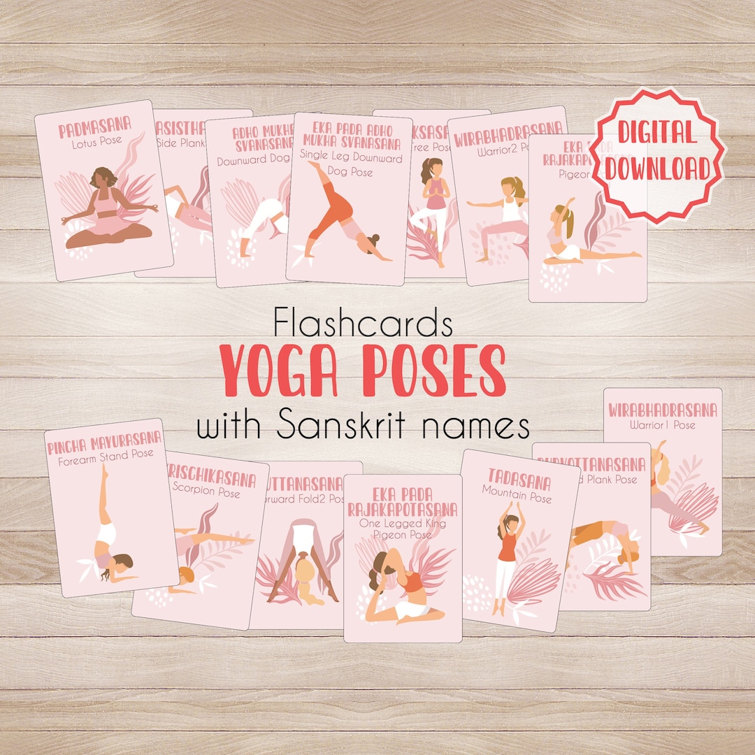 Yoga Poses Flashcards: Sanskrit Names, Printable Guide (digital ...