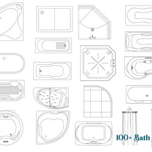 300+ Procreate Bathroom Stamps: Architect Design Brush (digital ...