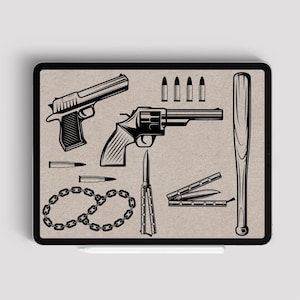Procreate 45 Gangster Stamps Brush Skull Tattoo Money Gun - Etsy