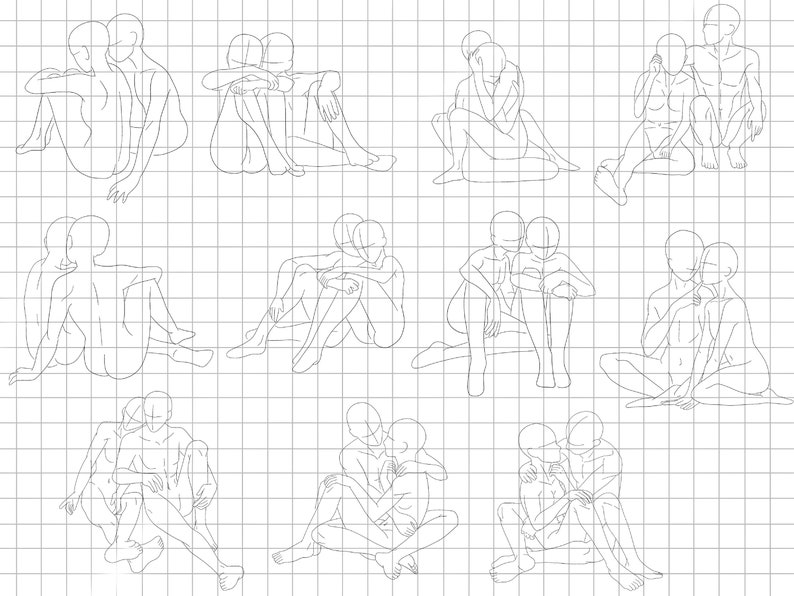 40 Procreate Couple Figures Stamps Couple Pose Brush Procreate - Etsy