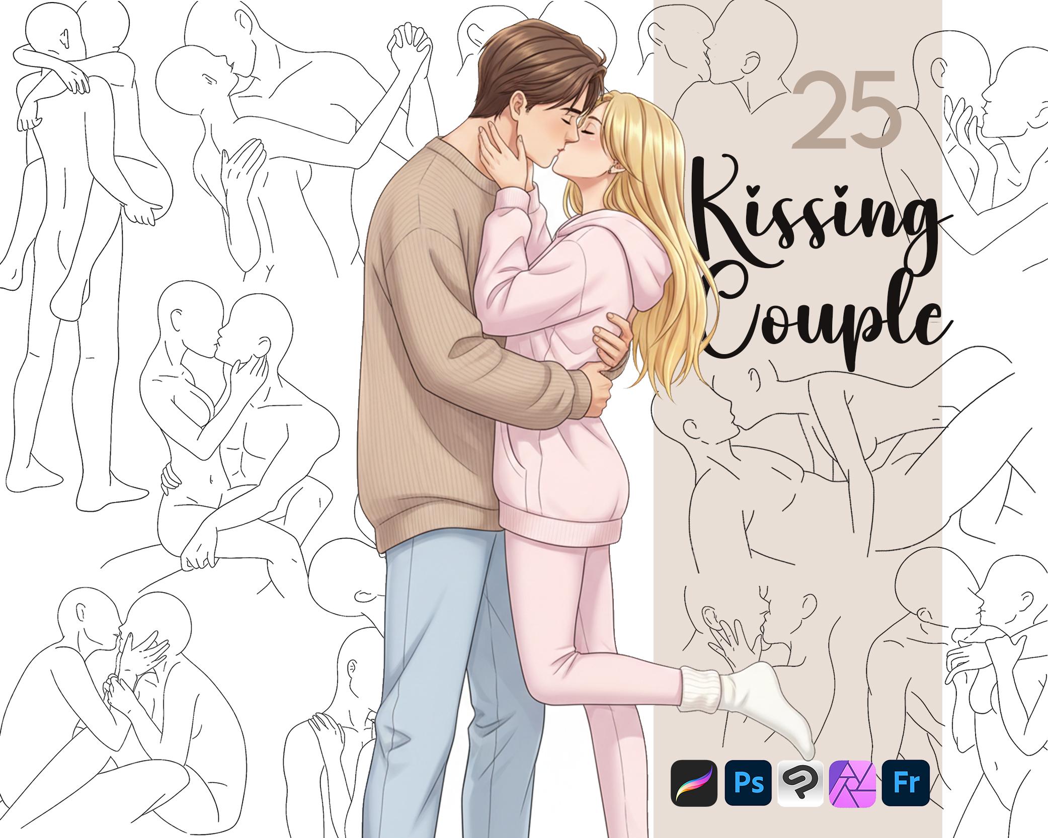 Couple Kissing Poses Drawing