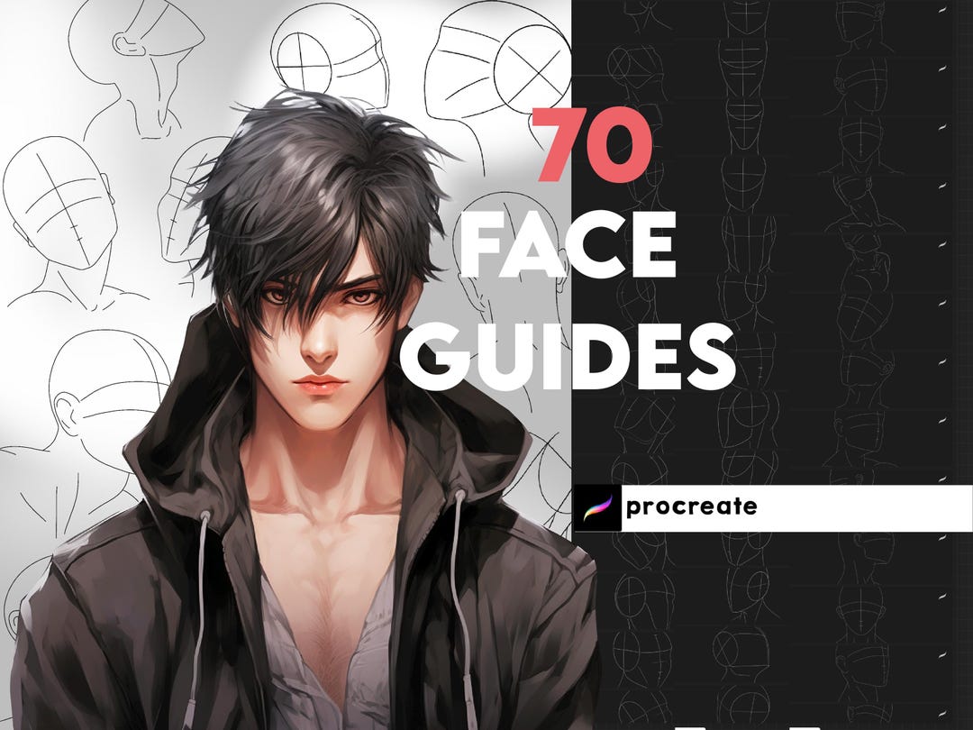 Procreate Anime Face Stamps : Manga Head Brush Set Portrait Guides - Etsy