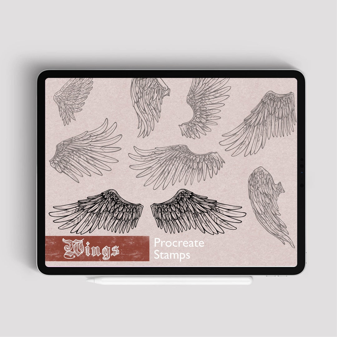 Procreate Wing Stamp Procreate Wing Tattoo Procreate Tattoo Stamp ...