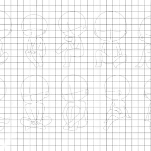 126 Procreate Chibi Body Guides Stamp Procreate Chibi Character Maker ...