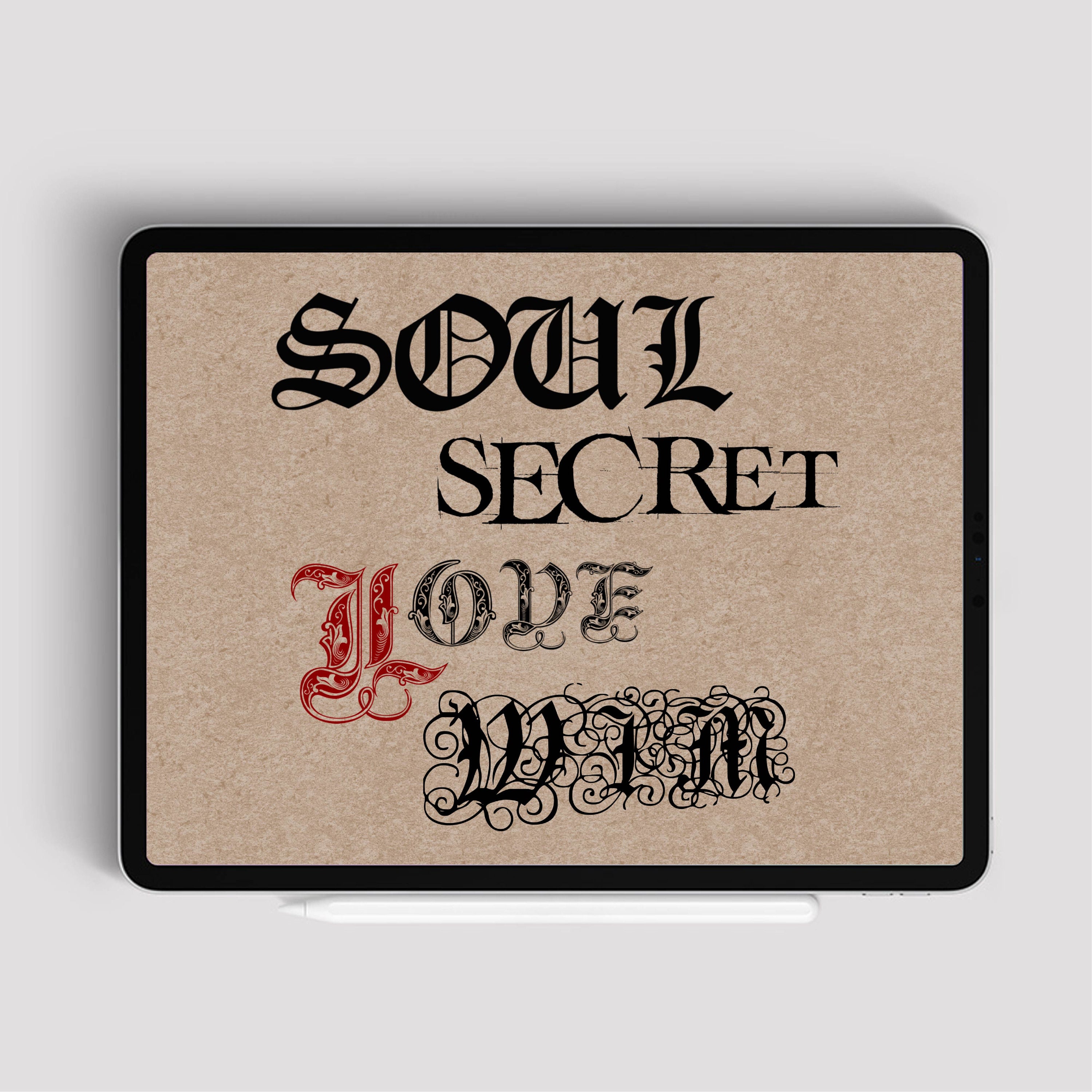 Drawing & Illustration Digital Procreate Full Tattoo Lettering Stamp Easy Writing Font Pack ...