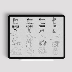 100 Procreate Zodiac Stamps Astrology Brushes Horoscope Stamp ...