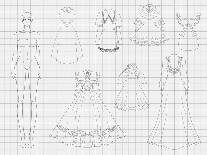 280 Procreate Clothes Stamps Anime Dress Stamp Procreate - Etsy